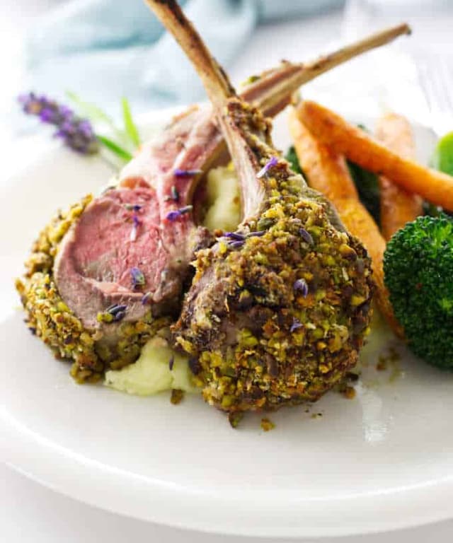 Lavender Pistachio Crusted Rack of Lamb | Punchfork