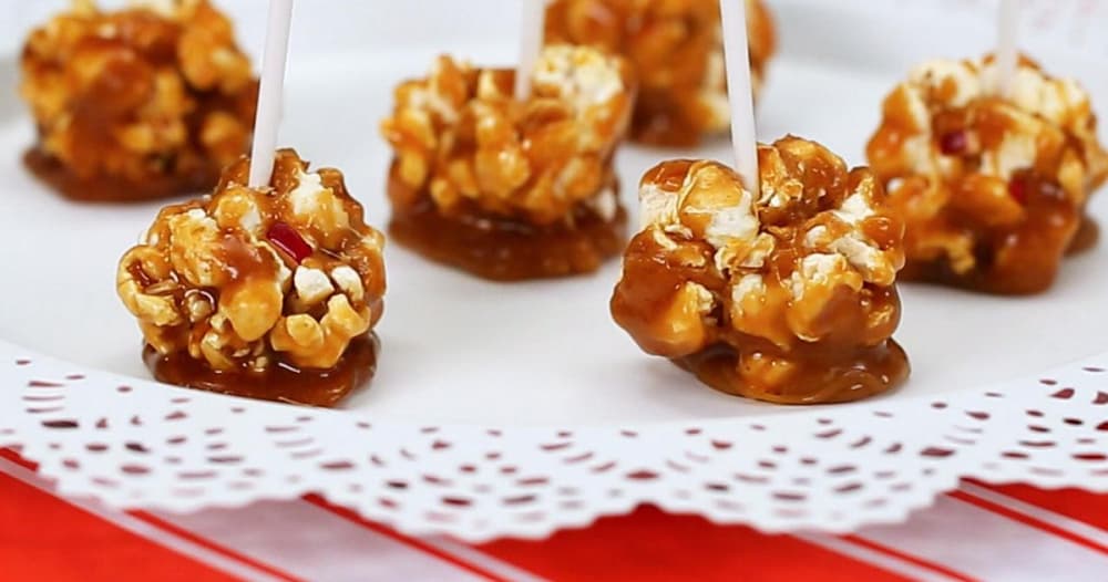 Mini Caramel-Apple Popcorn Balls | Punchfork