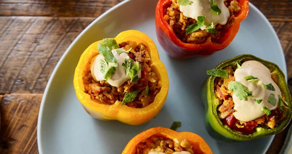 Shawarma Stuffed Peppers | Punchfork