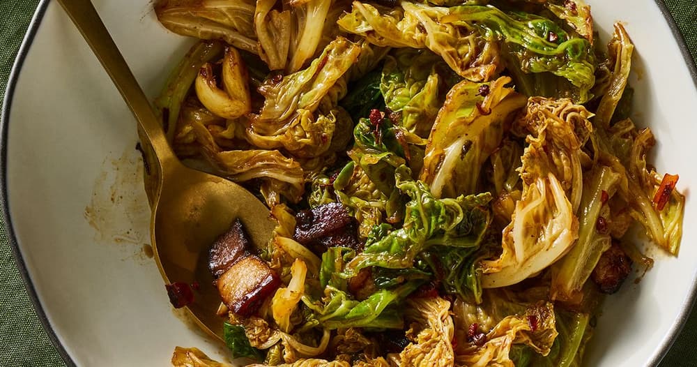 Hunan Hand-Torn Cabbage with Bacon & Chiles | Punchfork