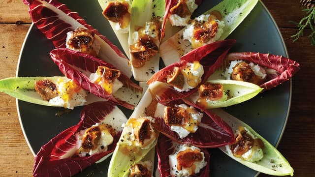 Endive Bites with Goat Cheese, Figs & Honey | Punchfork