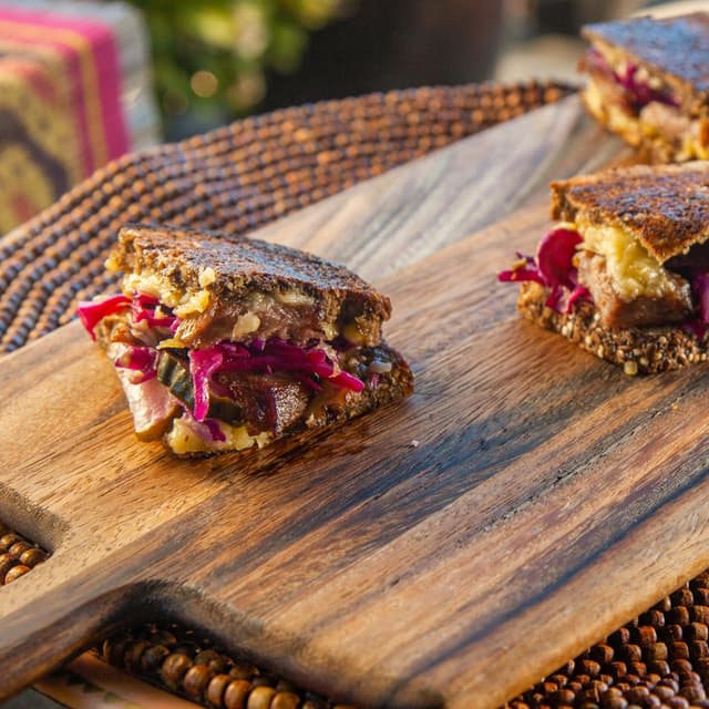 Mini Cuban Reubens with Pulled Pork and Orange Mayo | Punchfork