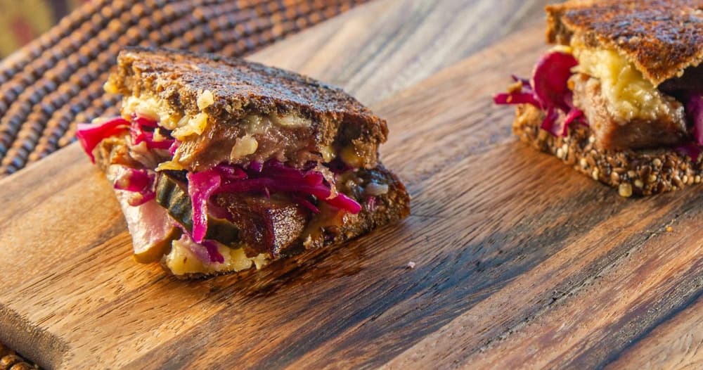Mini Cuban Reubens with Pulled Pork and Orange Mayo | Punchfork