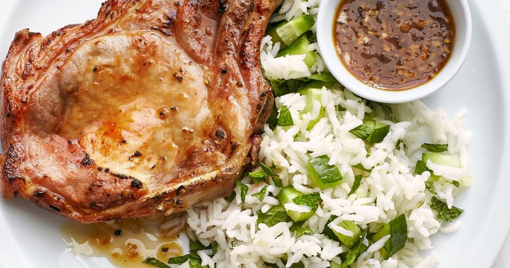 Vietnamese-Style Pork Chops with Ginger Rice | Punchfork