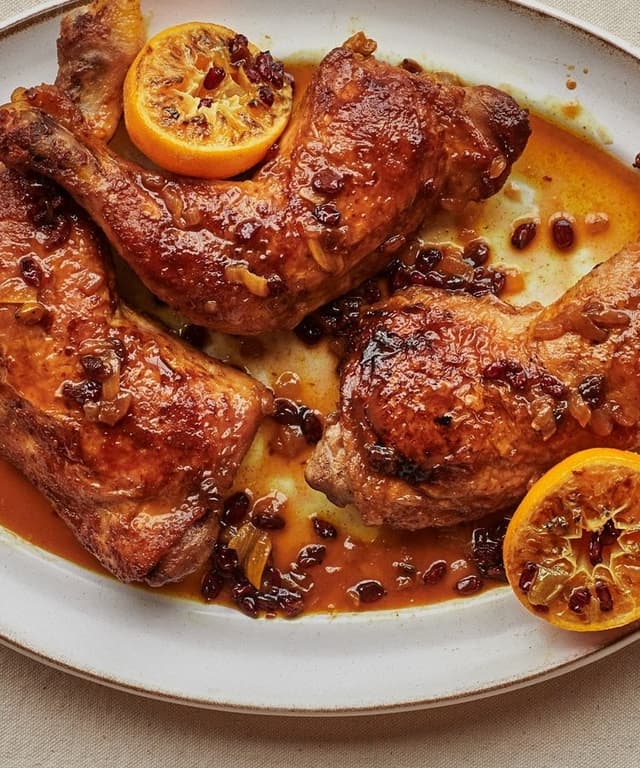 Tangy Vinegar Chicken with Barberries and Orange | Punchfork
