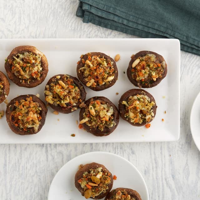 Stuffed Mushrooms with Pine Nuts and Golden Raisins | Punchfork