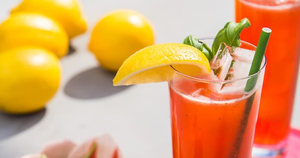 Rhuberry-Basil Pink Lemonade | Punchfork