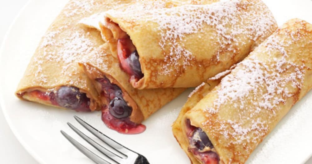 Crepes with Peanut Butter and Jam | Punchfork