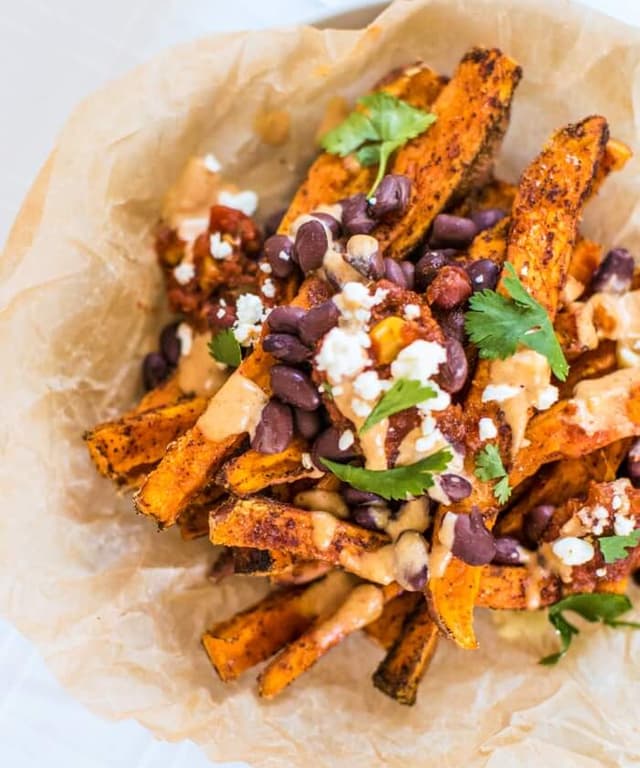 Mexican Loaded Fries with Sweet Potatoes | Punchfork