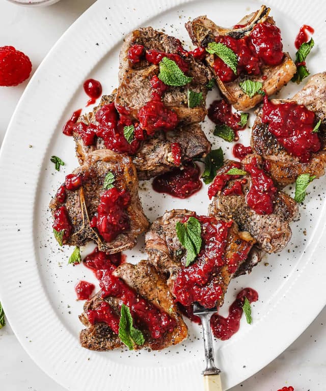 Lamb Chops with Raspberry Sauce | Punchfork
