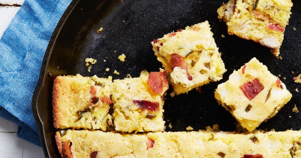 Bacon-Hominy Cornbread with Pickled Jalapenos | Punchfork