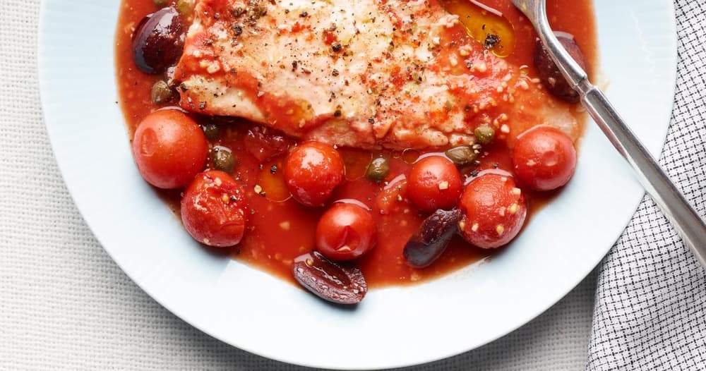 Healthy Mediterranean Baked Haddock | Punchfork