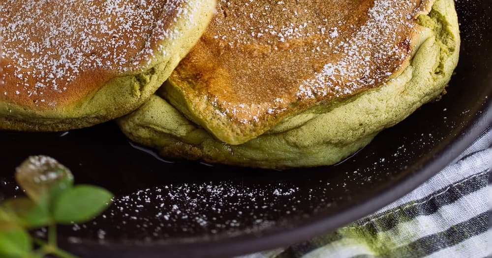 Matcha Soufflé Pancakes | Punchfork