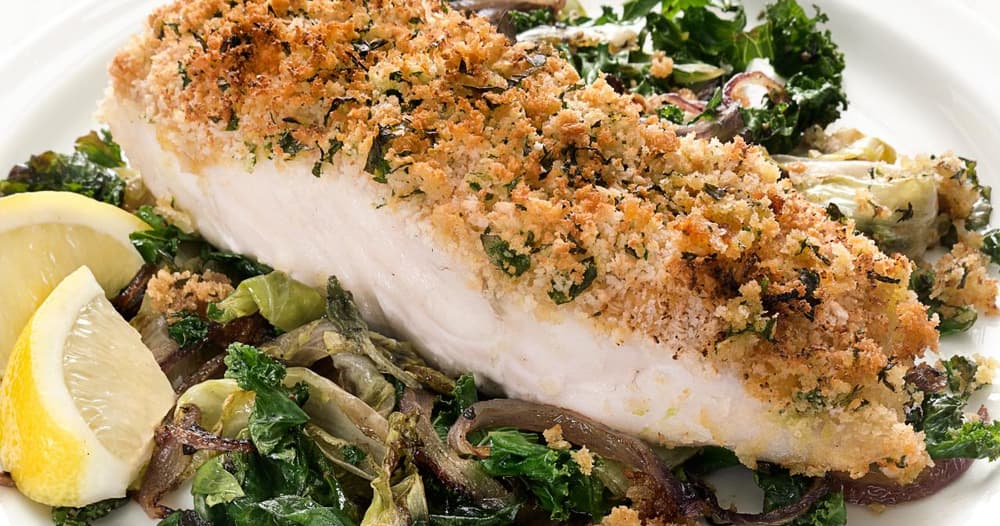 Deviled Cod with Winter Greens | Punchfork