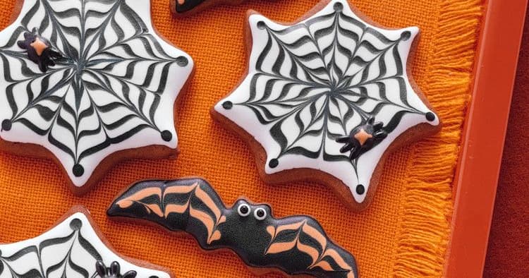 Bat and Cobweb Cookies for Halloween | Punchfork