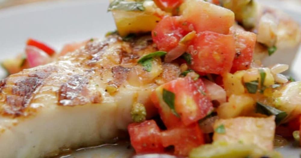 Basil Rubbed Halibut with Puttanesca Relish | Punchfork