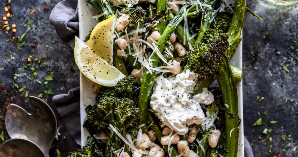 Cacio e Pepe Broccolini with Burrata | Punchfork