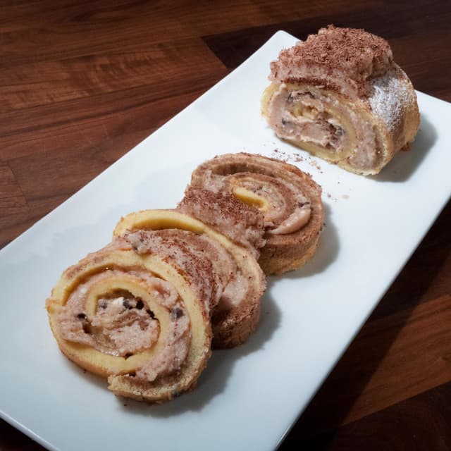Marbled Swiss Roll Cake with Amarena Cherry Mascarpone Buttercream ...