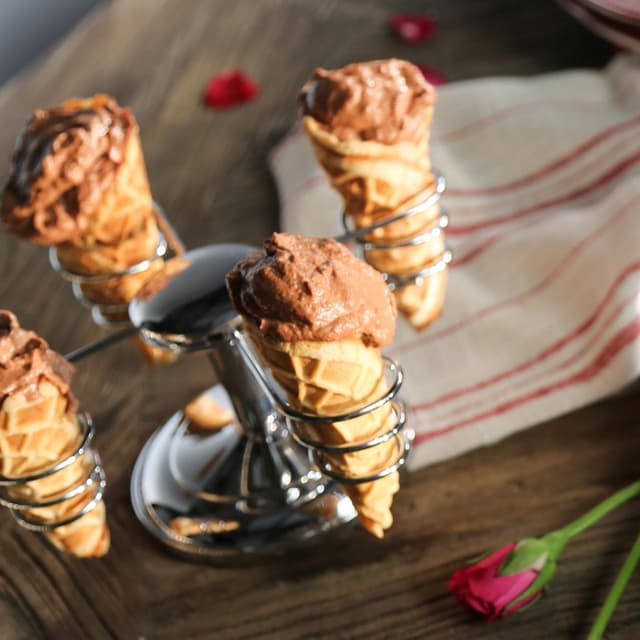 Chocolate-Ginger Mousse Cones | Punchfork