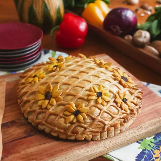 Sunflower Roasted Vegetable Pithivier | Punchfork
