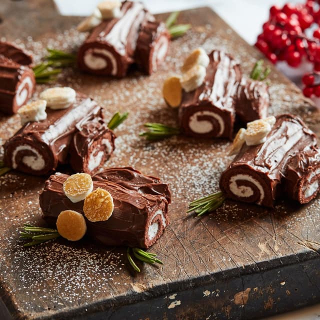 Miniature Yule Log Yodels | Punchfork
