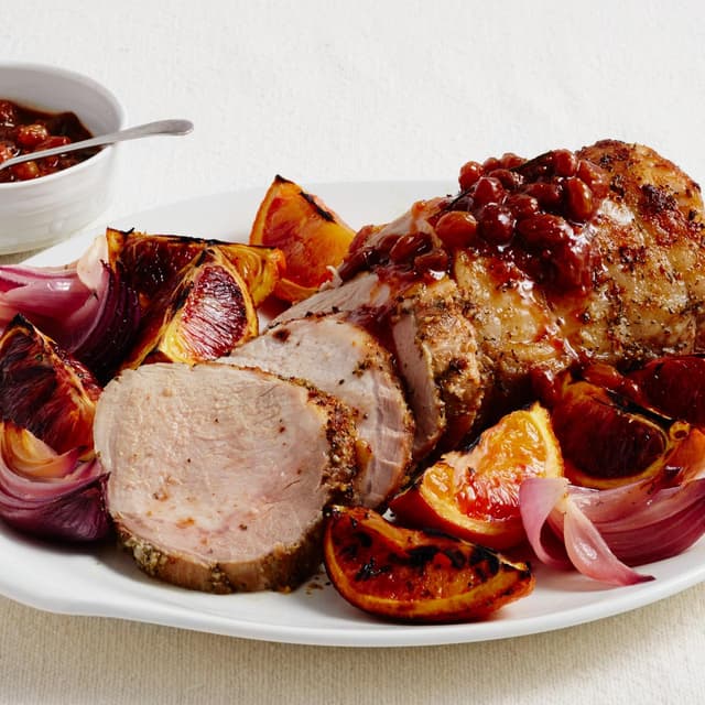 Roast Pork Loin with Blood Orange Mostarda | Punchfork