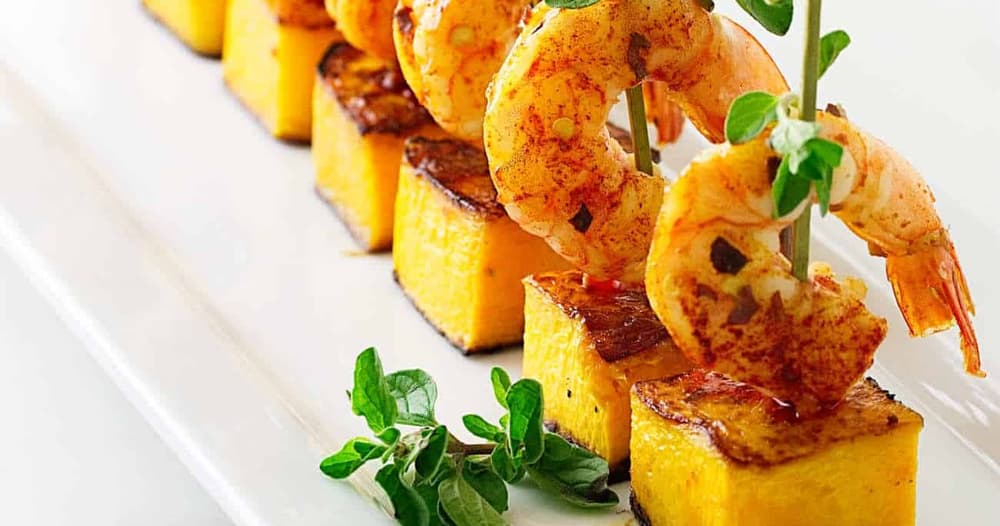 Garlic Shrimp and Butternut Party Bites | Punchfork