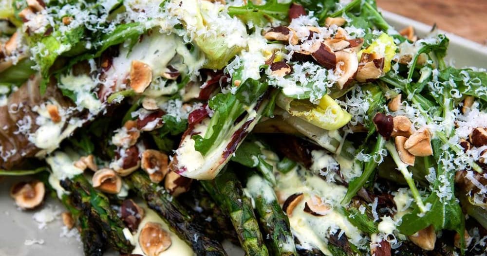 Grilled Chicory and Asparagus Salad | Punchfork