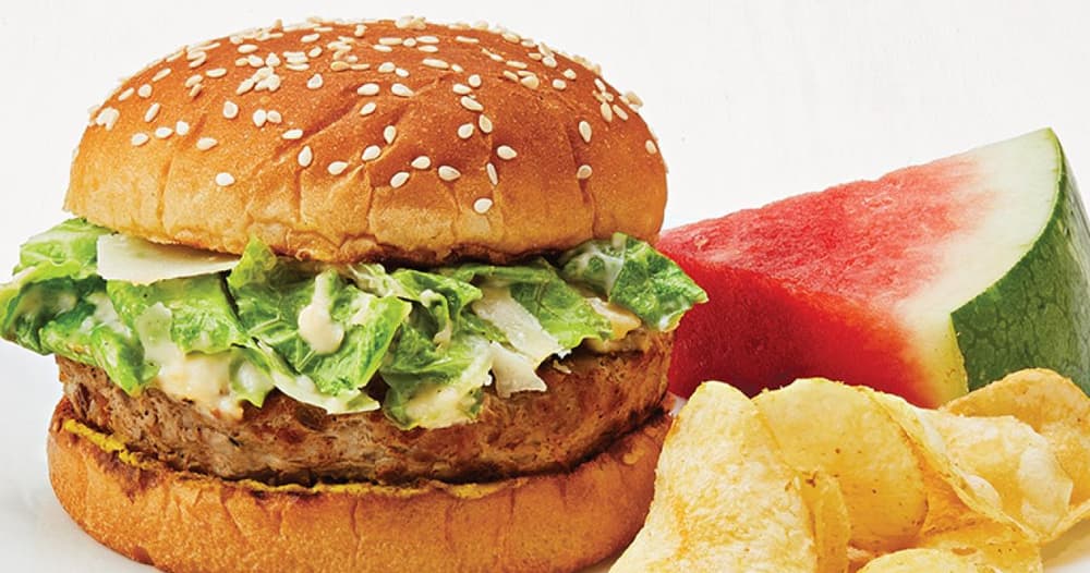 Caesar Salad Turkey Burgers | Punchfork