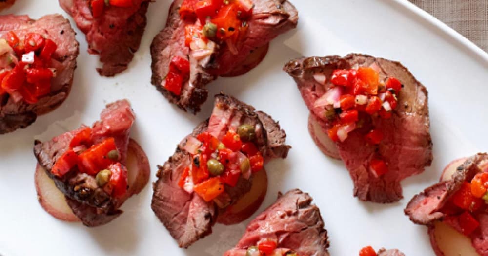 Potato-Beef Canapes | Punchfork