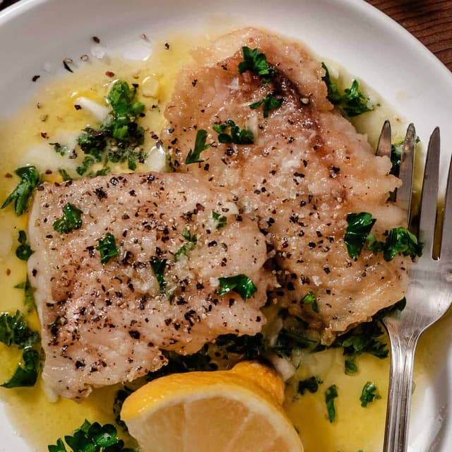 Seared Tripletail with Lemon Butter Sauce | Punchfork