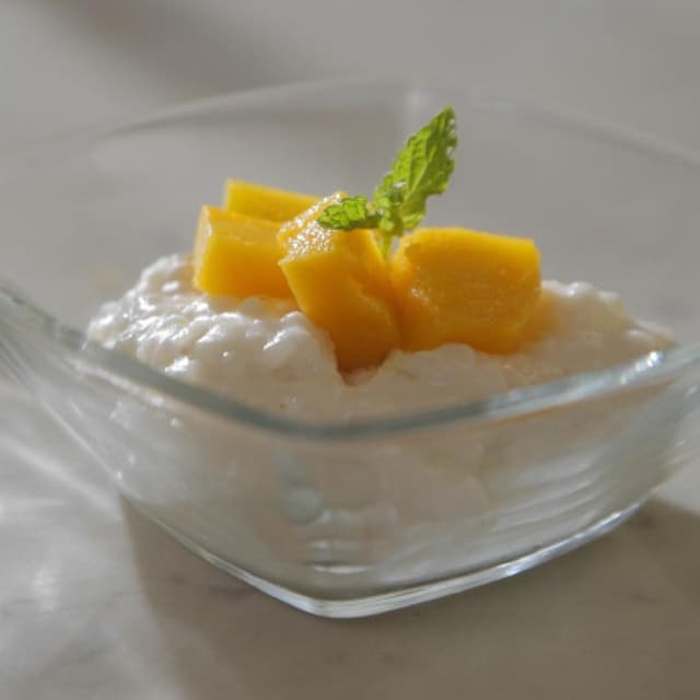Coconut Rice Pudding with Mango | Punchfork