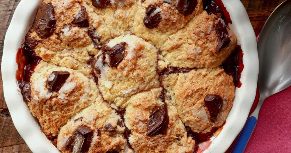 Chocolate Chunk Cherry Cobbler | Punchfork