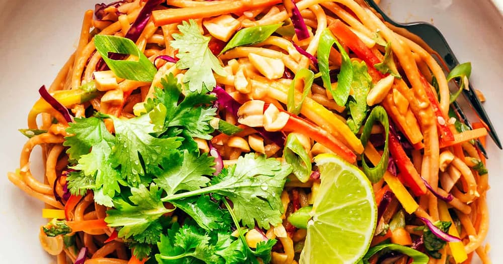 Rainbow Peanut Noodles | Punchfork