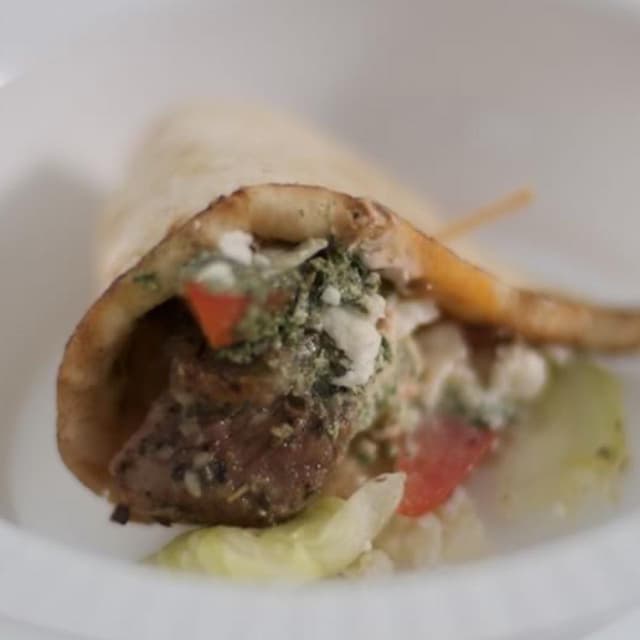 Lamb Gyro with Tzatziki Sauce and Spicy Sour Cream Sauce | Punchfork