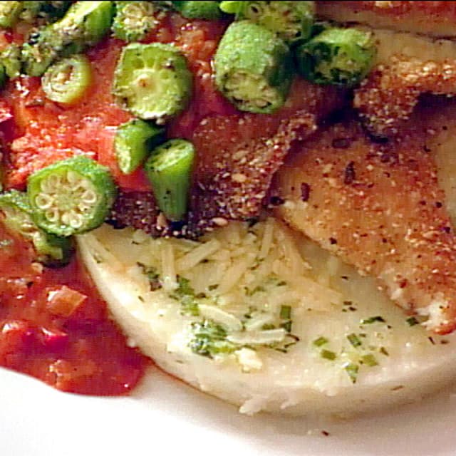 Sesame Crusted Catfish with Geechee Peanut Sauce and Sauteed Okra ...