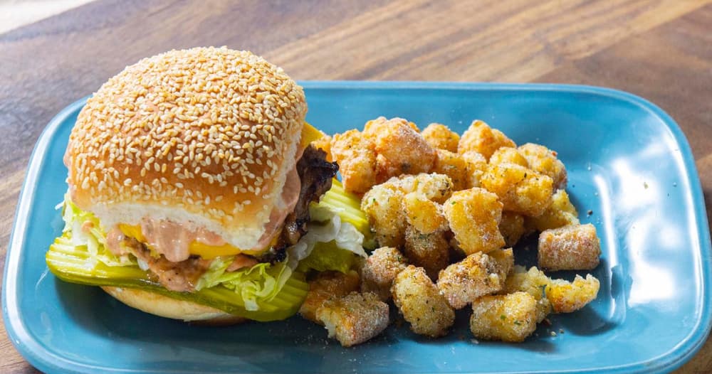 Oklahoma-Style S'mack Burgers with Ranch-Flavored Tater Tots | Punchfork