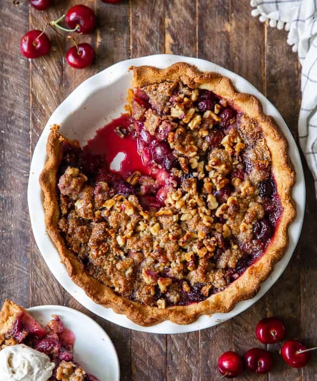 Cherry Crumble Pie (Paleo, Gluten-Free) | Punchfork
