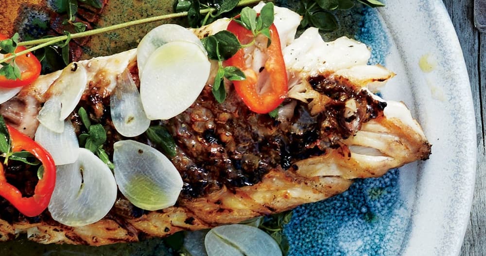 Snapper Escabèche with Charred Scallions | Punchfork