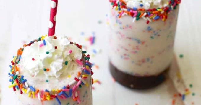 Funfetti Cake Batter Milkshakes with Hot Fudge | Punchfork