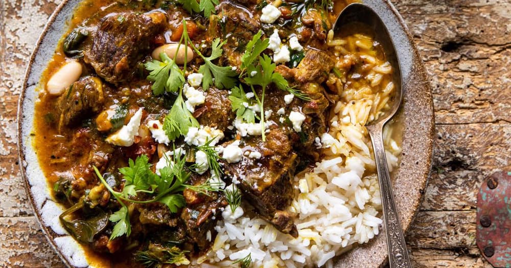 Persian Inspired Herb and Beef Stew with Rice | Punchfork