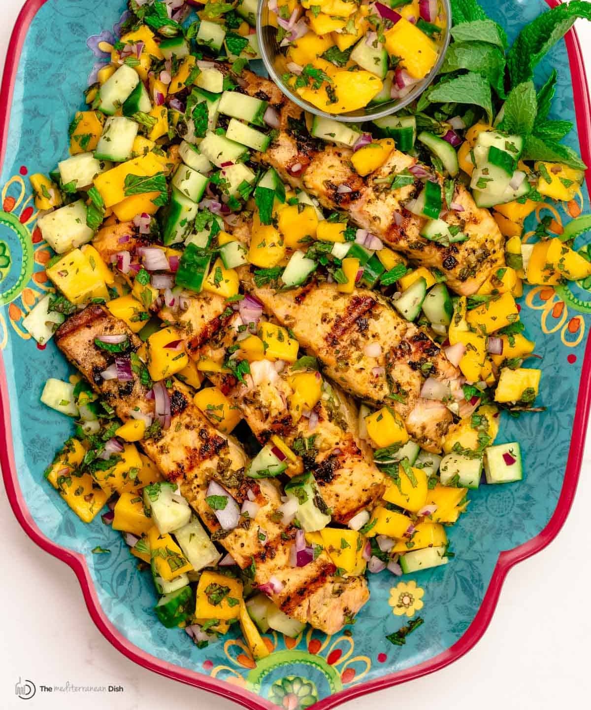 Grilled Salmon with Mint Mango Salsa | Punchfork