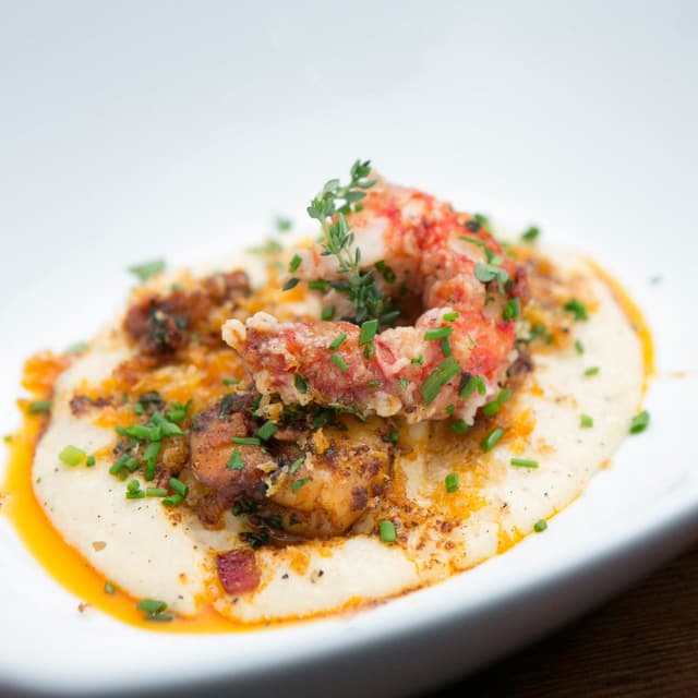 Hominy Grits with Shrimp Two Ways | Punchfork