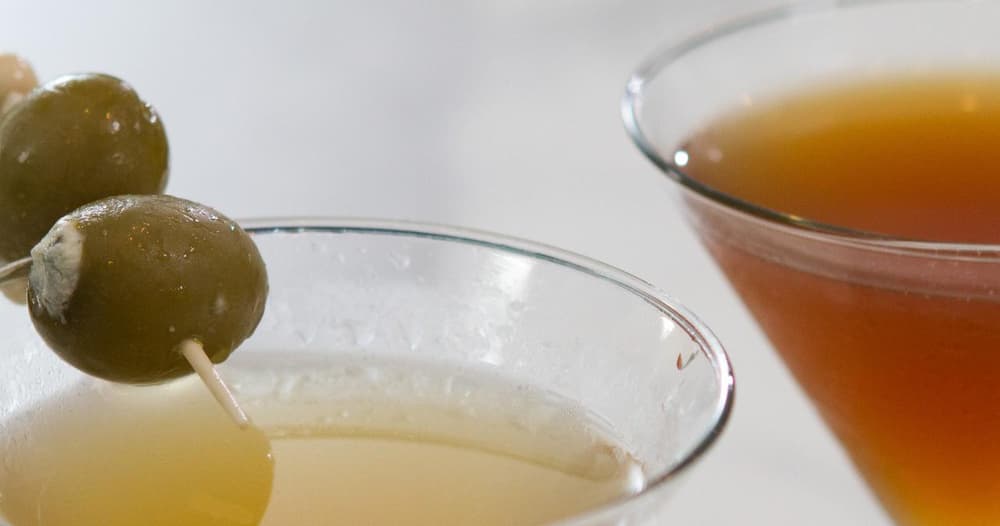 Filthy Dirty Martini with Blue Cheese-Stuffed Olives | Punchfork