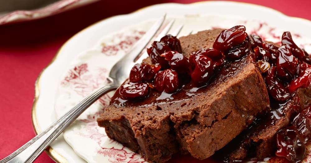 Chocolate Bundt Cake with Candied Cherry Sauce | Punchfork