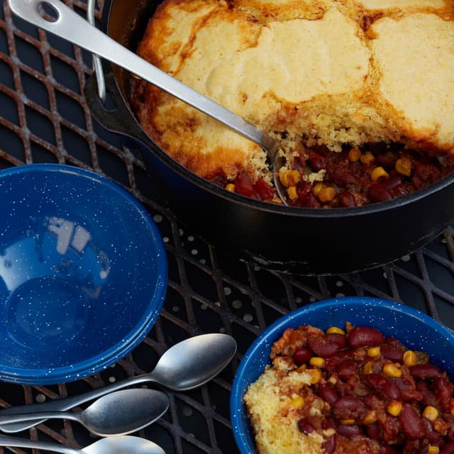 Campfire Dutch Oven Chili and Cornbread | Punchfork
