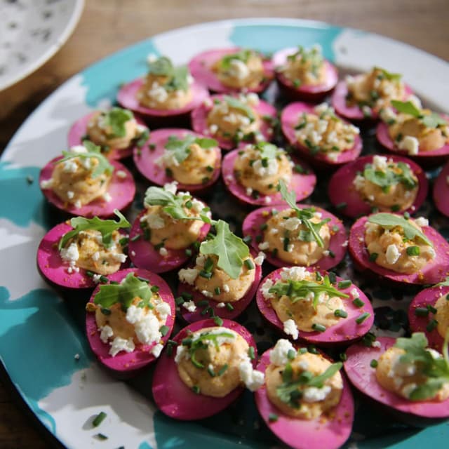 Pickled Beet Deviled Eggs | Punchfork