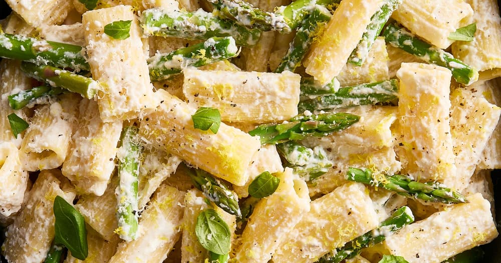 Lemon, Ricotta & Asparagus Pasta Salad | Punchfork