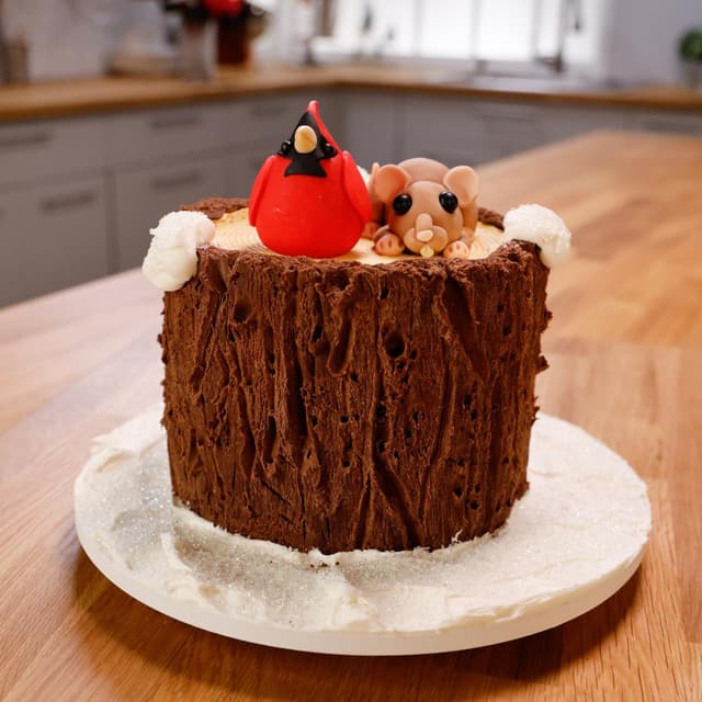 Winter Tree Stump Cake | Punchfork