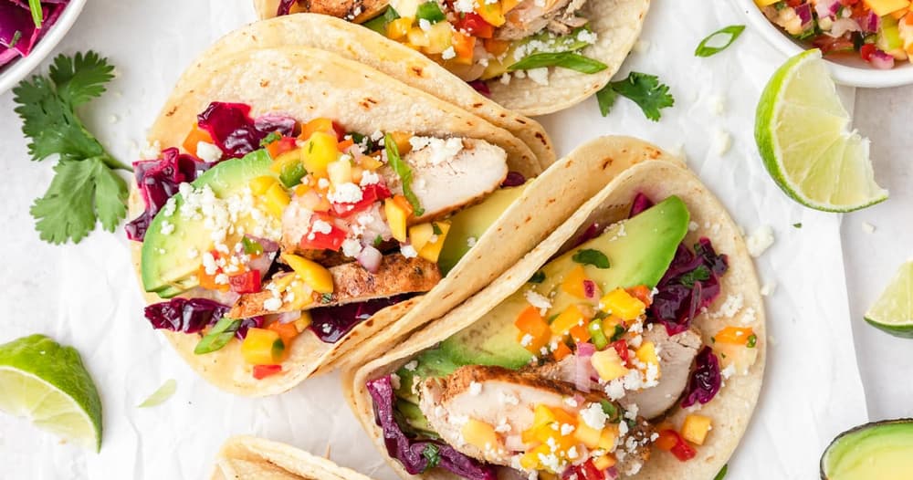Grilled Chicken Tacos with Mango Salsa | Punchfork